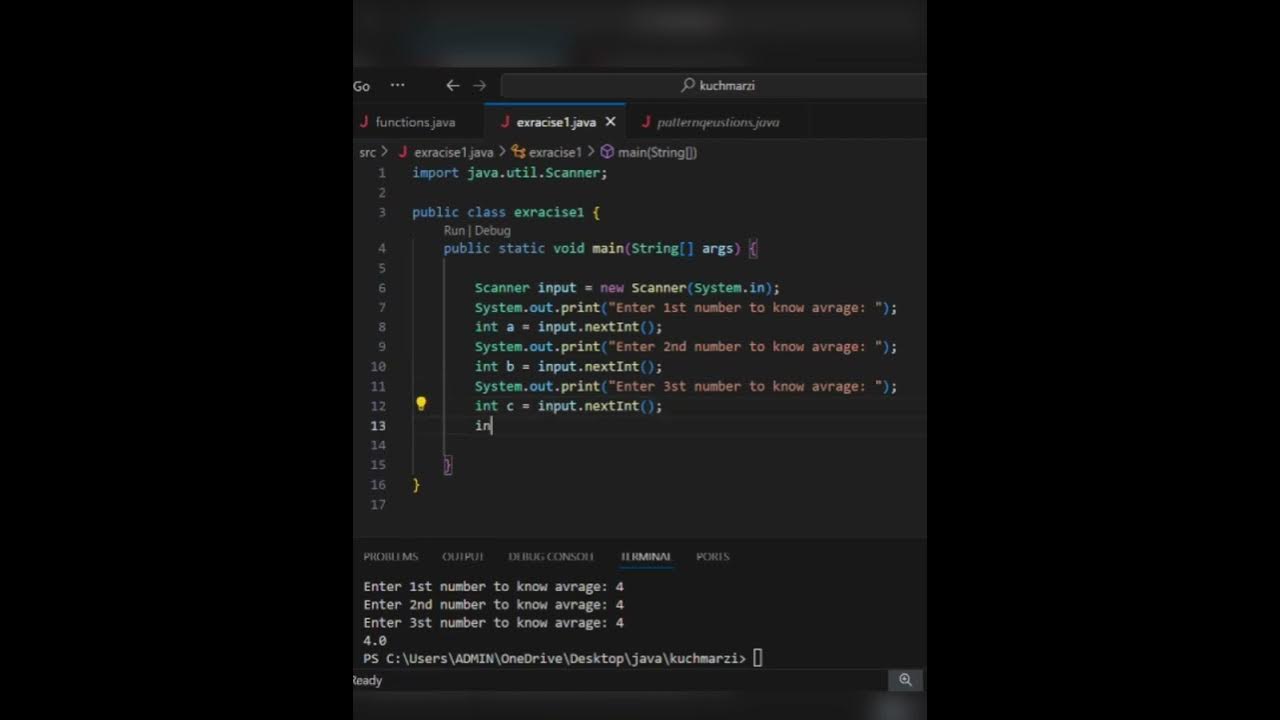 Java Beginner Exercise: Calculating the Average of Three Numbers - YouTube