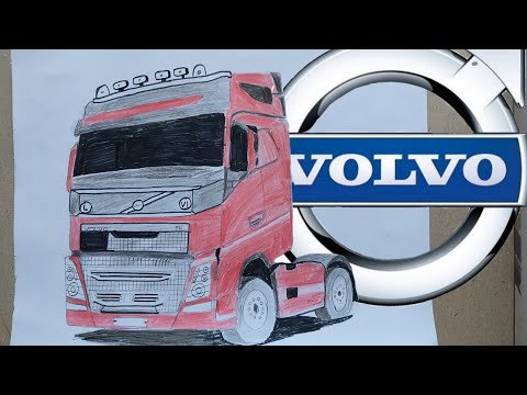 Volvo tır çizimi kolay-Easy to draw Volvo truck- tır nasıl çizilir
