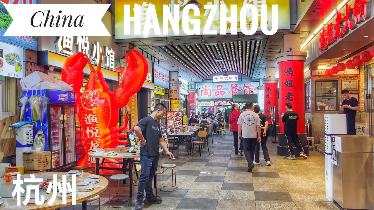 Walking China, Exploring the Famous Street Market in Hangzhou China at ...