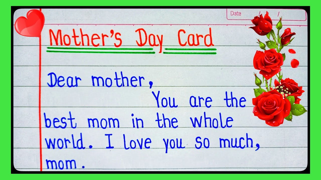Mother's Day Card Writing/Happy Mother's Day 2025 Card Writing/Mother's ...