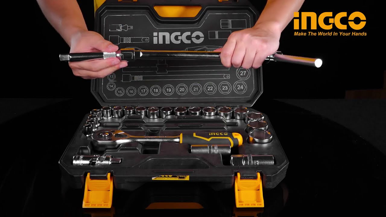 INGCO HKTS12251 25 PIEZAS / SET DE DADOS 1/2 - YouTube