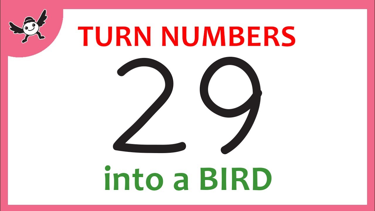 How To Turn Numbers “29” into a Cartoon BIRD – Learn Drawing Art on ...