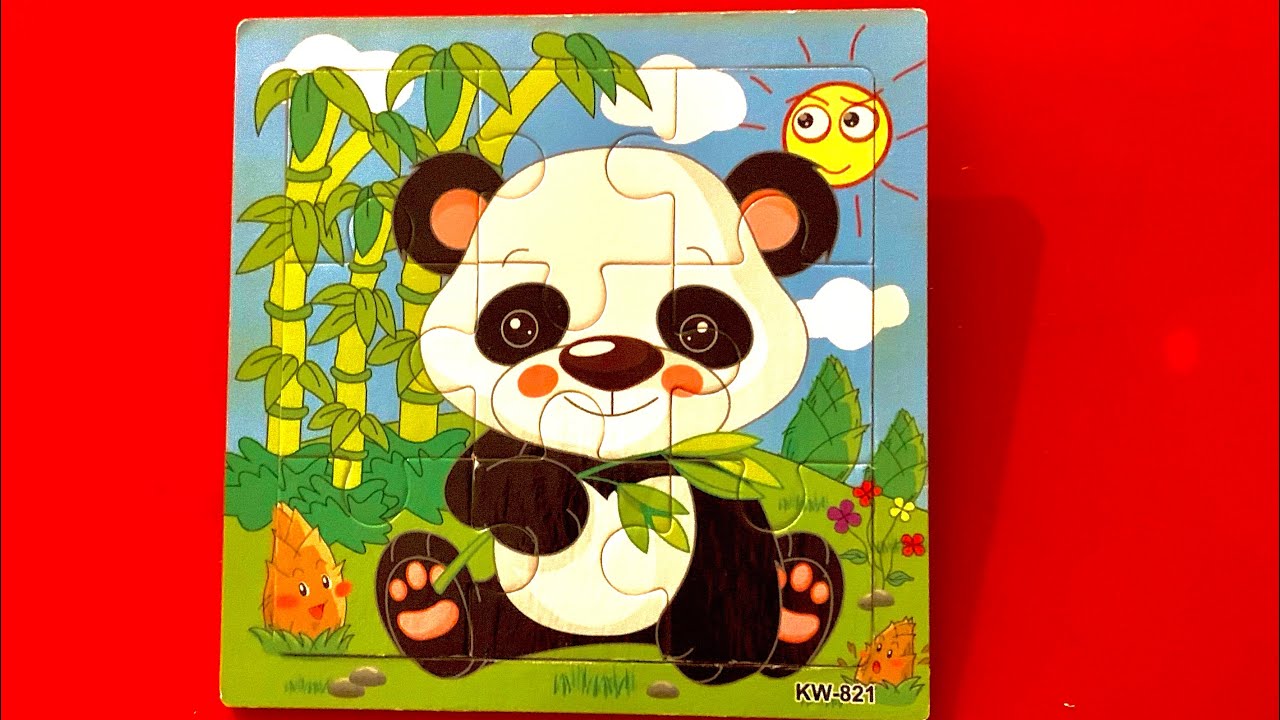 Animal Puzzle....Building a PANDA puzzle video......3-4 Year Kids Game ...