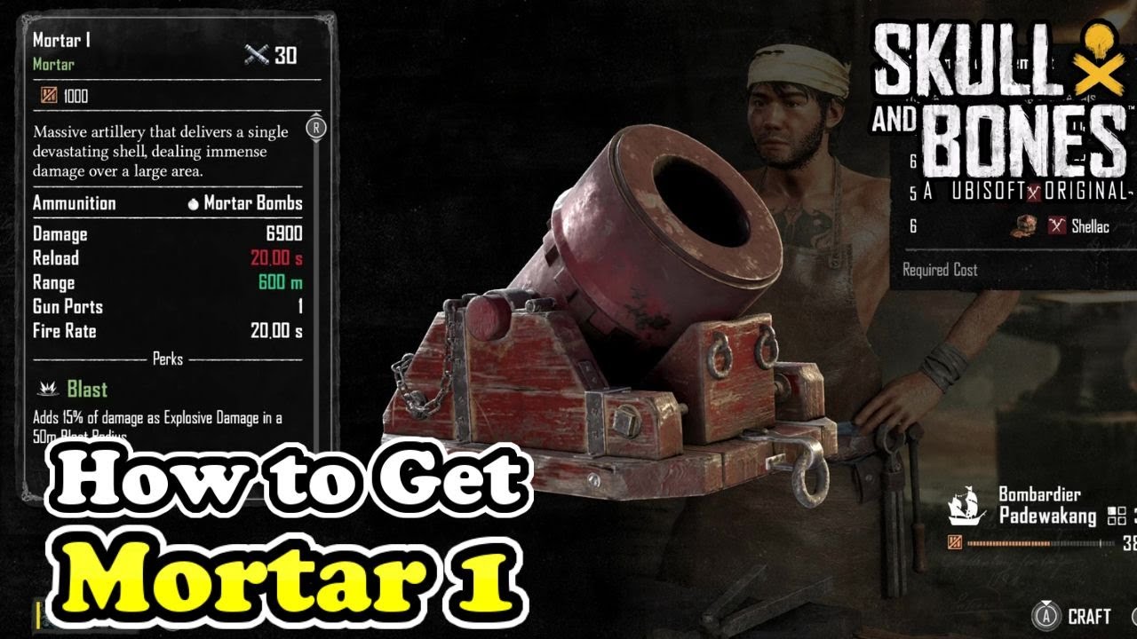 Skull and Bones How to Get Mortar 1 Auxiliary Weapon - YouTube