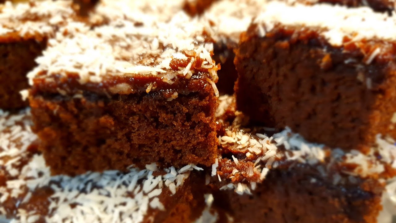 Fuji Cake sprinkle with coconut. - YouTube