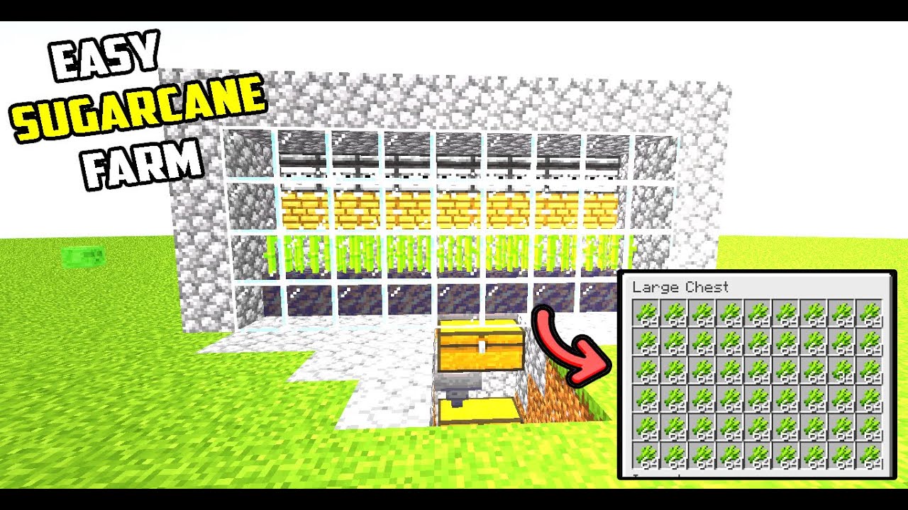 Quick & Easy Sugarcane Farm Tutorial for Minecraft 😲 - YouTube