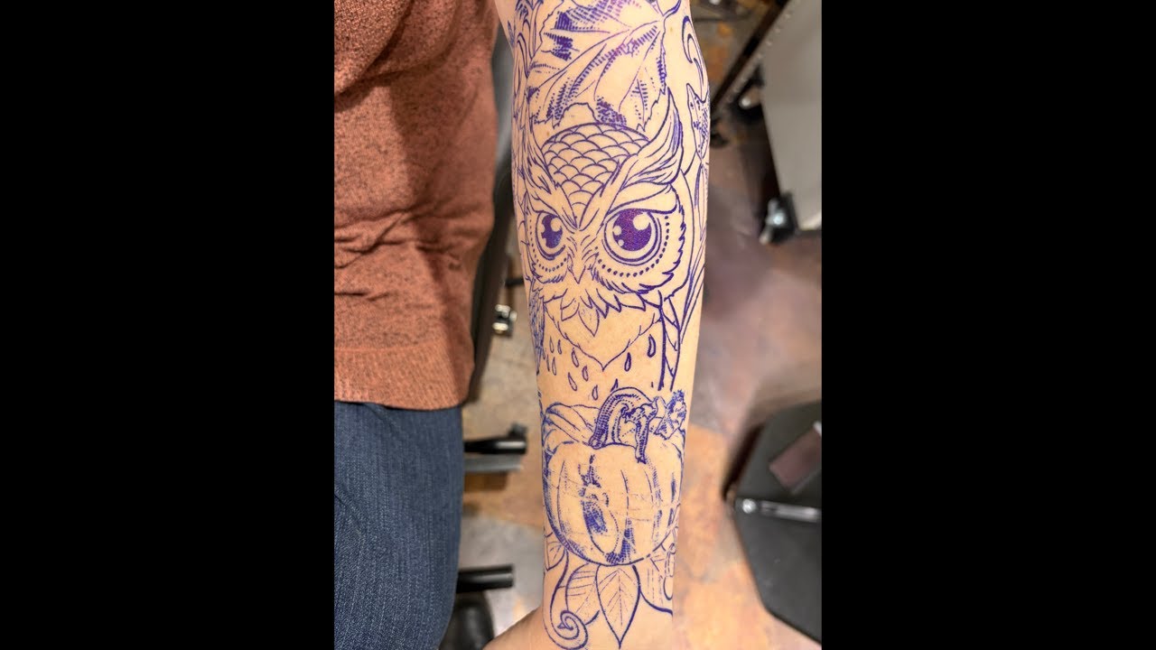 True lower half sleeve tattoo in progress. (Like and subscribe!) - YouTube
