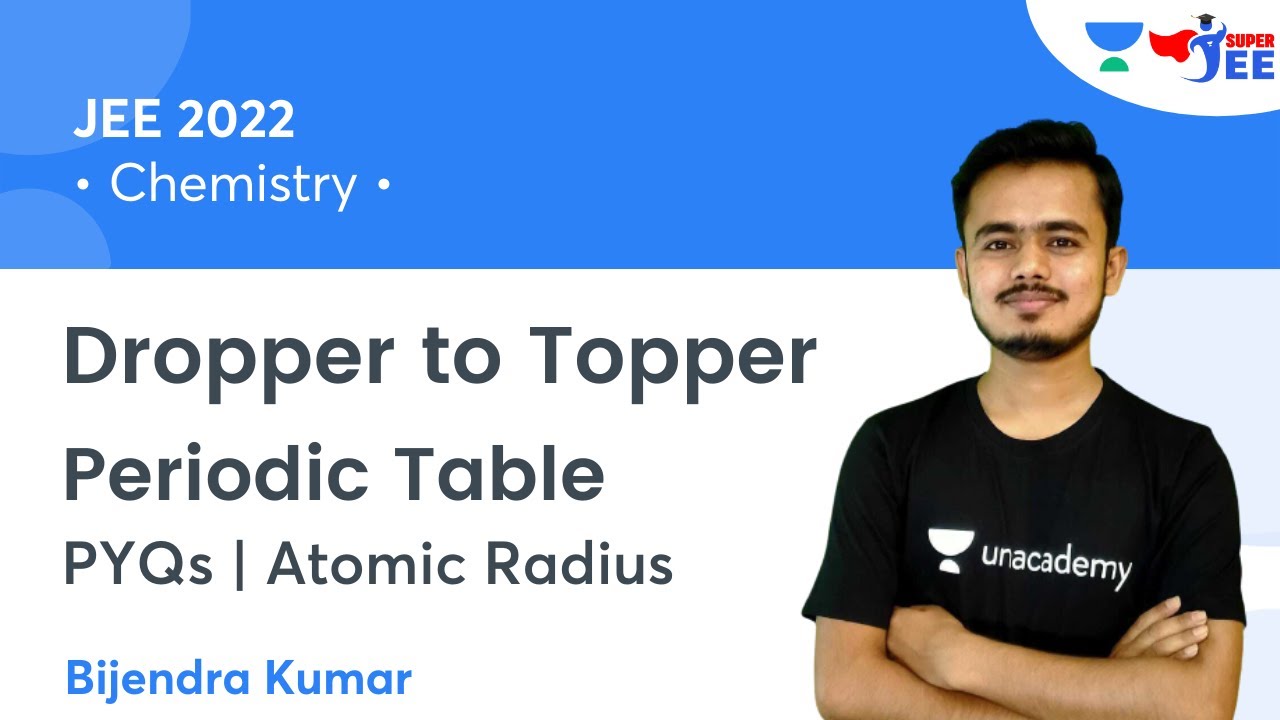 Periodic Table | PYQs | Atomic Radius | Dropper to Topper JEE 2022 ...
