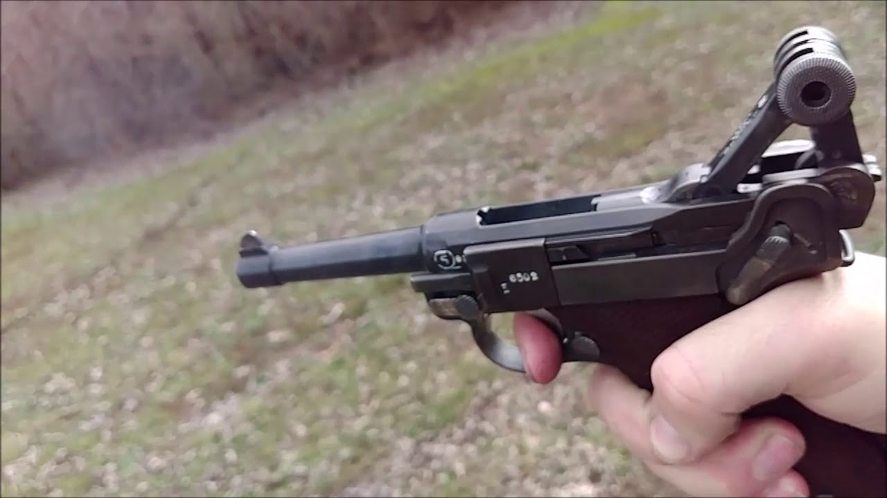 The original 9mm. Slow motion Luger P08. - YouTube