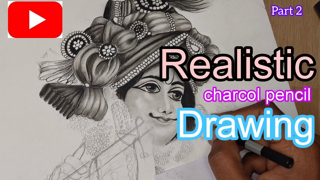 Realistic Charcol Pencil Drawing Tutorial (part2) - YouTube
