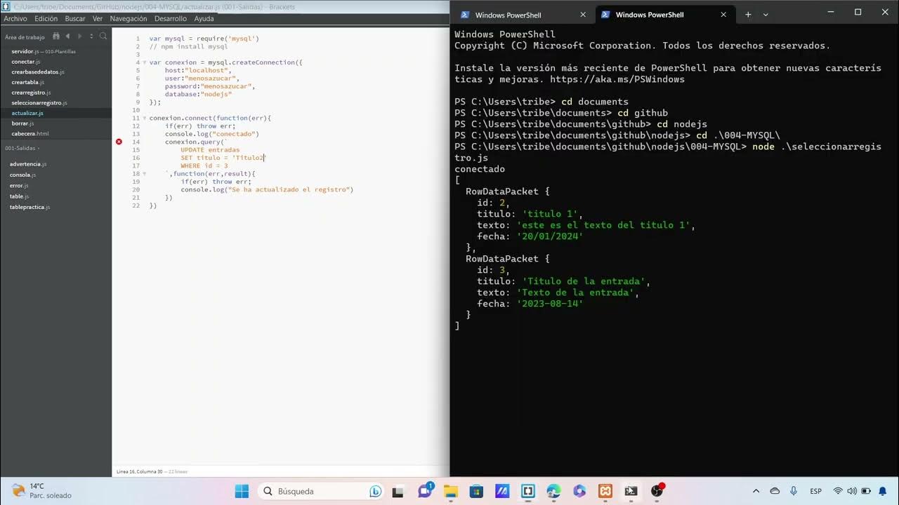 Conexión de Node JS con base de datos MySQL - YouTube