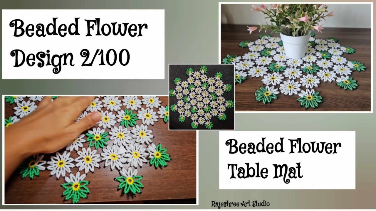 How to make bead flower Table Mat/DIY/ Seed Bead Flower Tutorial 2/100 ...