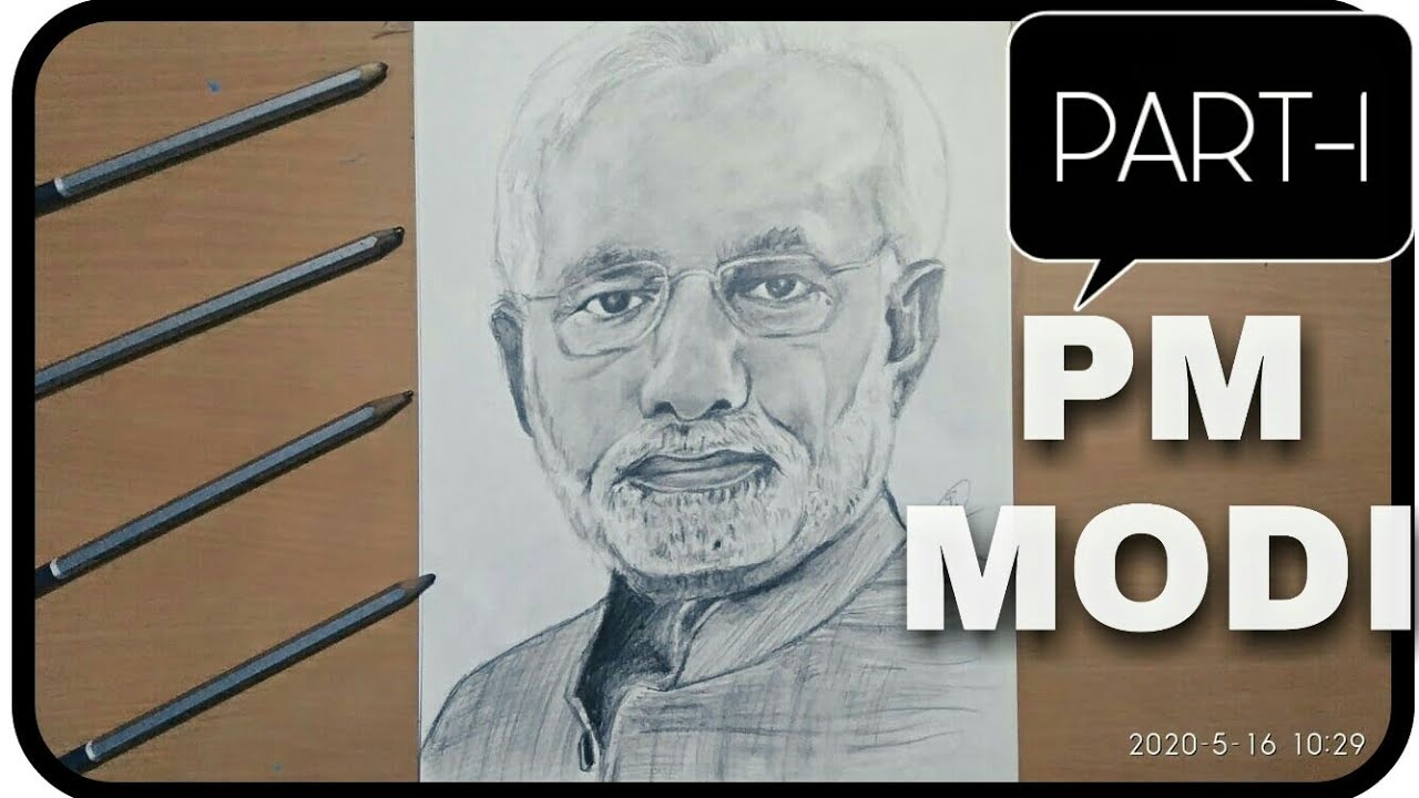 Narendra Modi sketch || Part-1 || Art with Vaibhav - YouTube