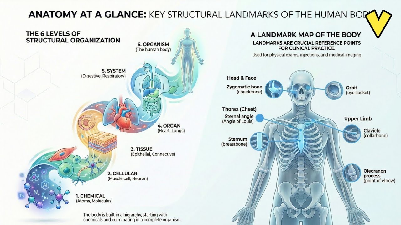 Organization of Human Body & Major Surface and Bony Landmarks | Anatomy ...