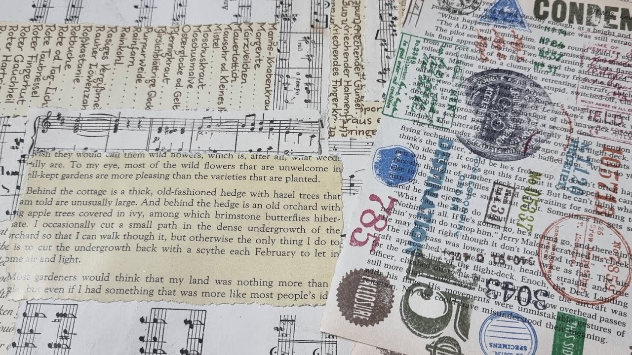 Ideas For Using Up Book Pages - Collage & Stamping - Day 22 # ...