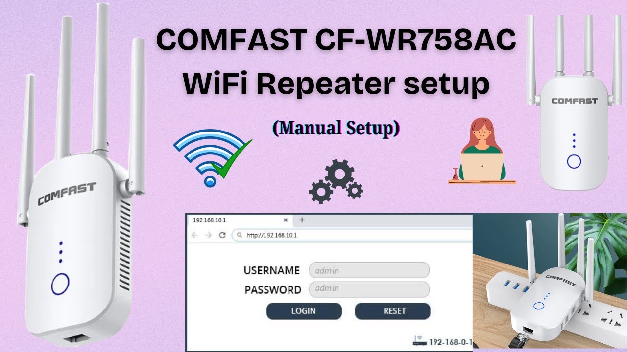 COMFAST CF WR758AC WiFi Repeater setup - Comfast Extender Setup - YouTube