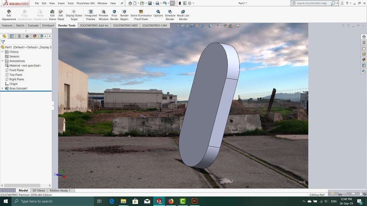 Extruding in 2D to 3D SolidWorks Banglal Tutorial 2(How to draw and ...