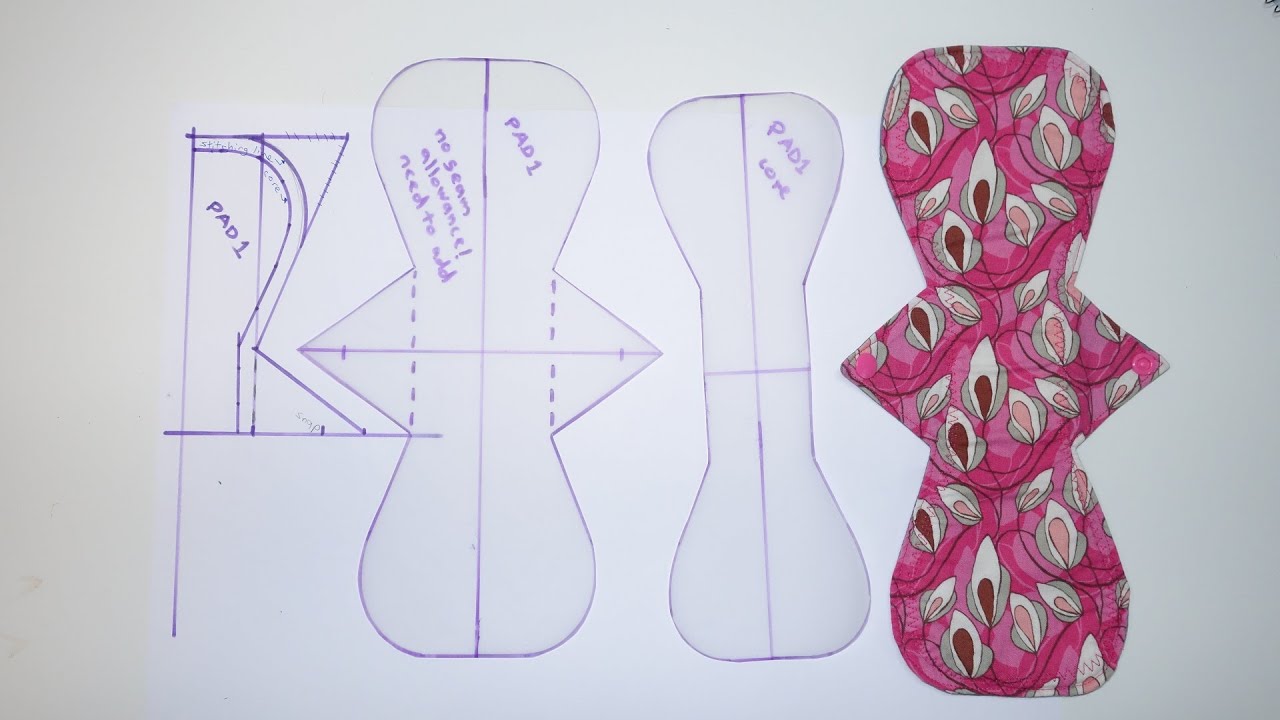 How to Draft a Symmetrical Cloth Pad Pattern with Any Shape (curves ...