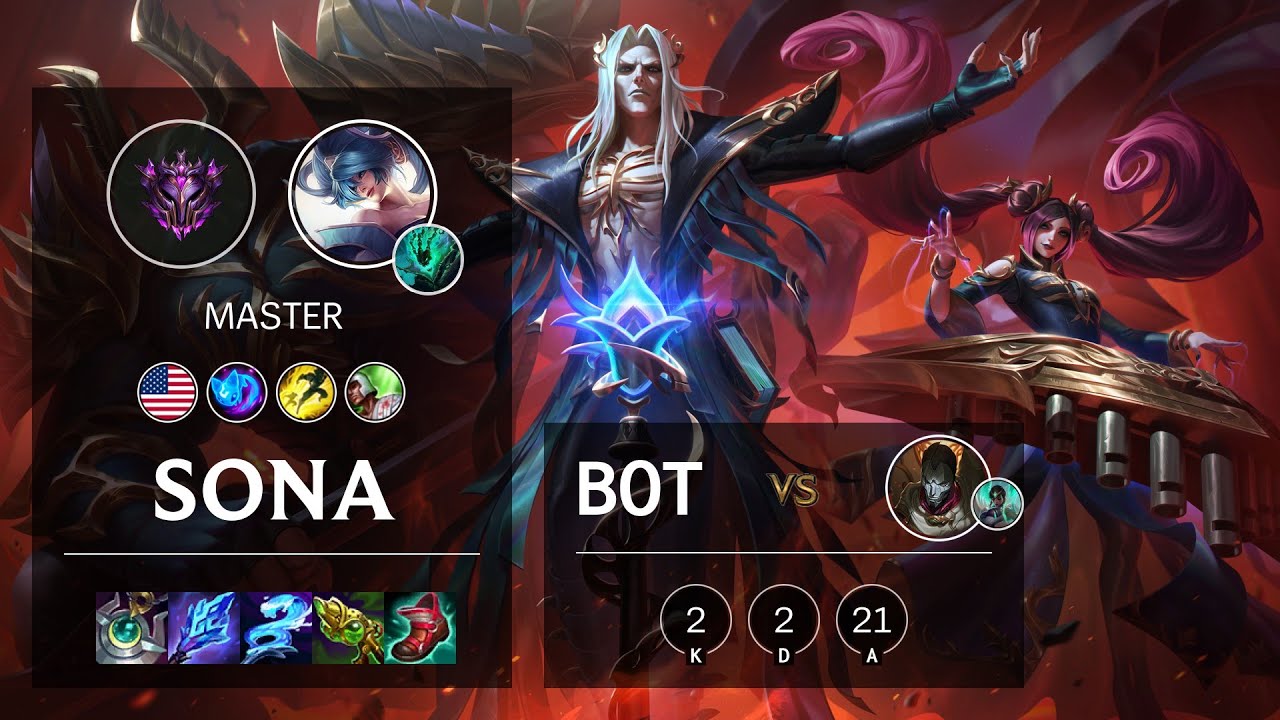 Sona Bot vs Jhin - NA Master Patch 11.22 - YouTube