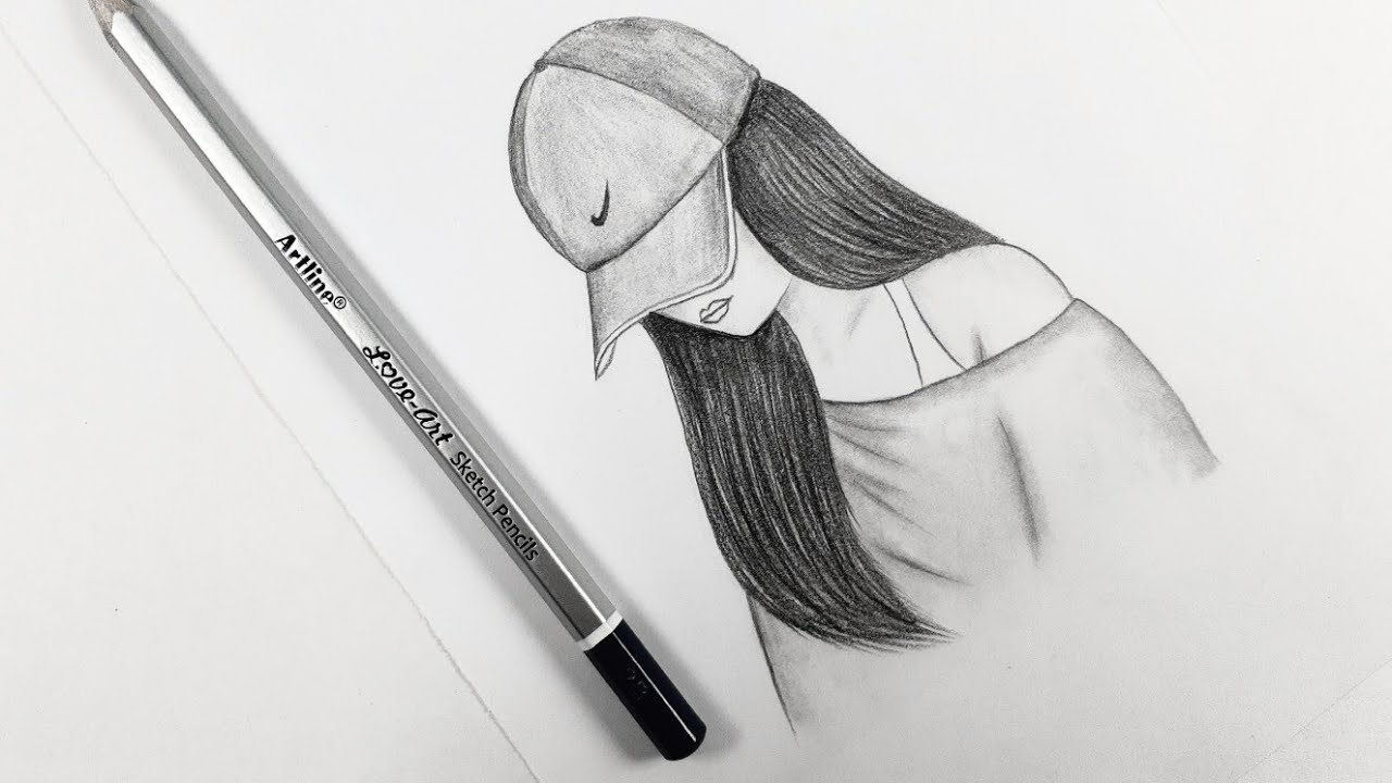 How To Draw Hidden Face of Girl || Drawing A Girl With Cap || Step-by ...