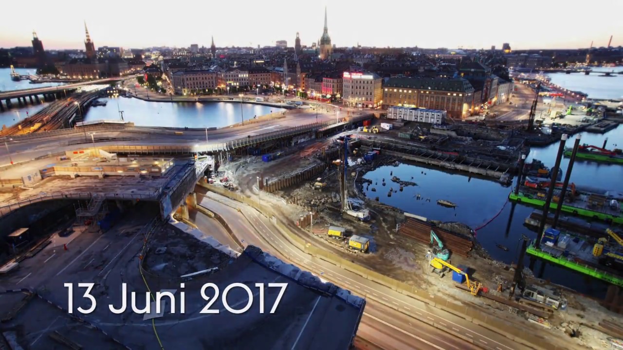 Timelapse - Projekt Slussen juni 2016 - juni 2017 - YouTube