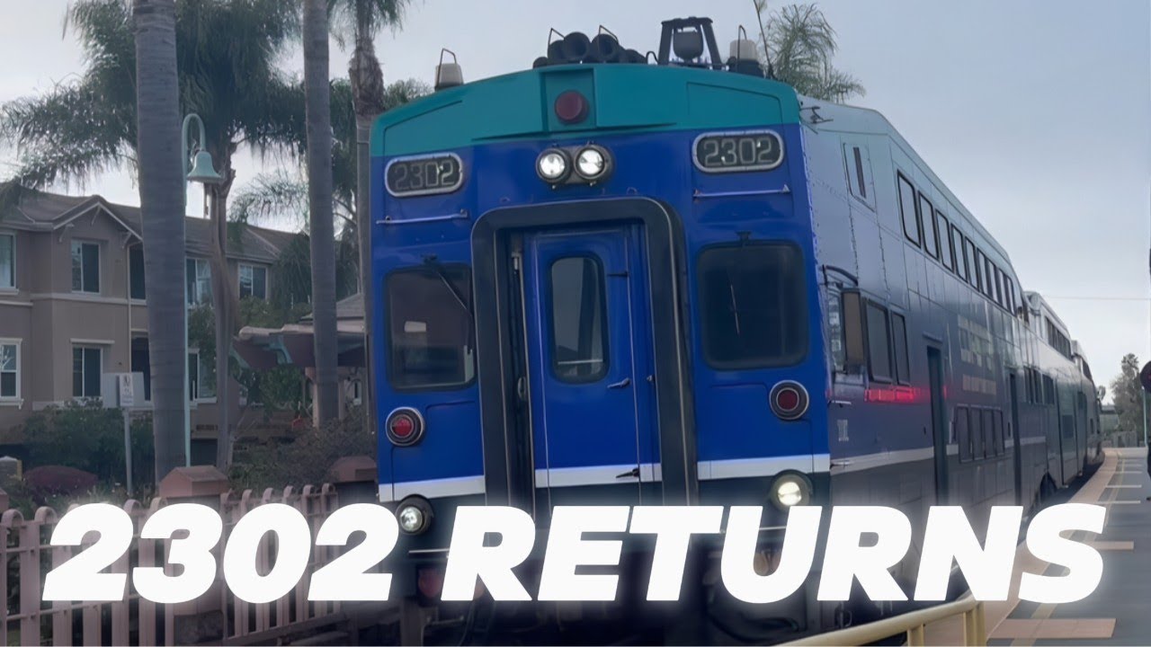 Railfanning Carlsbad Village Station ft 2302's Return, Fast Surfliner ...