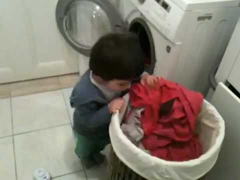 Faris doing laundry