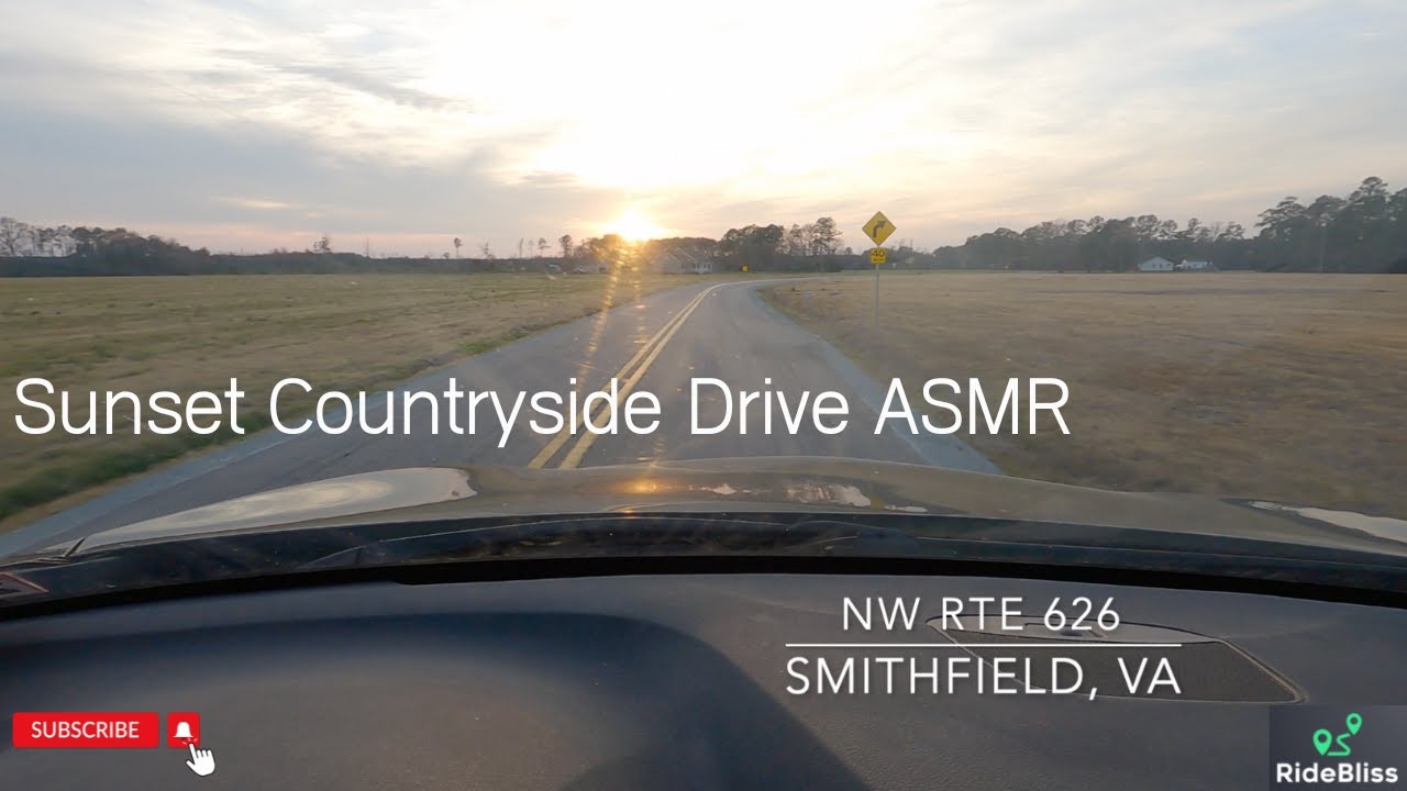 Relaxing Sunset Drive Through Virginia Countryside: ASMR Sleep Sounds ...