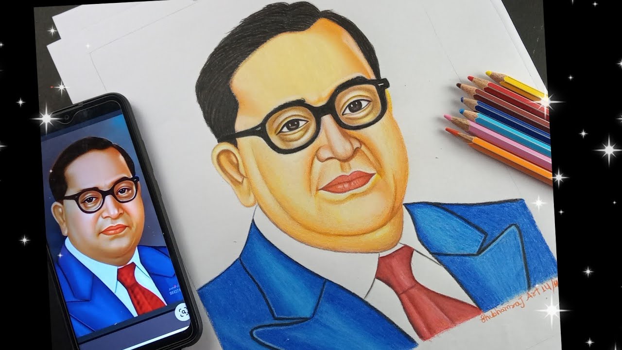 Ambedkar drawing, bheemrav Ambedkar drawing easy - YouTube