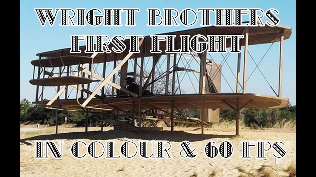 Wright Brothers First Flight (1907) - Upscaled & Colourised in 60 FPS ...