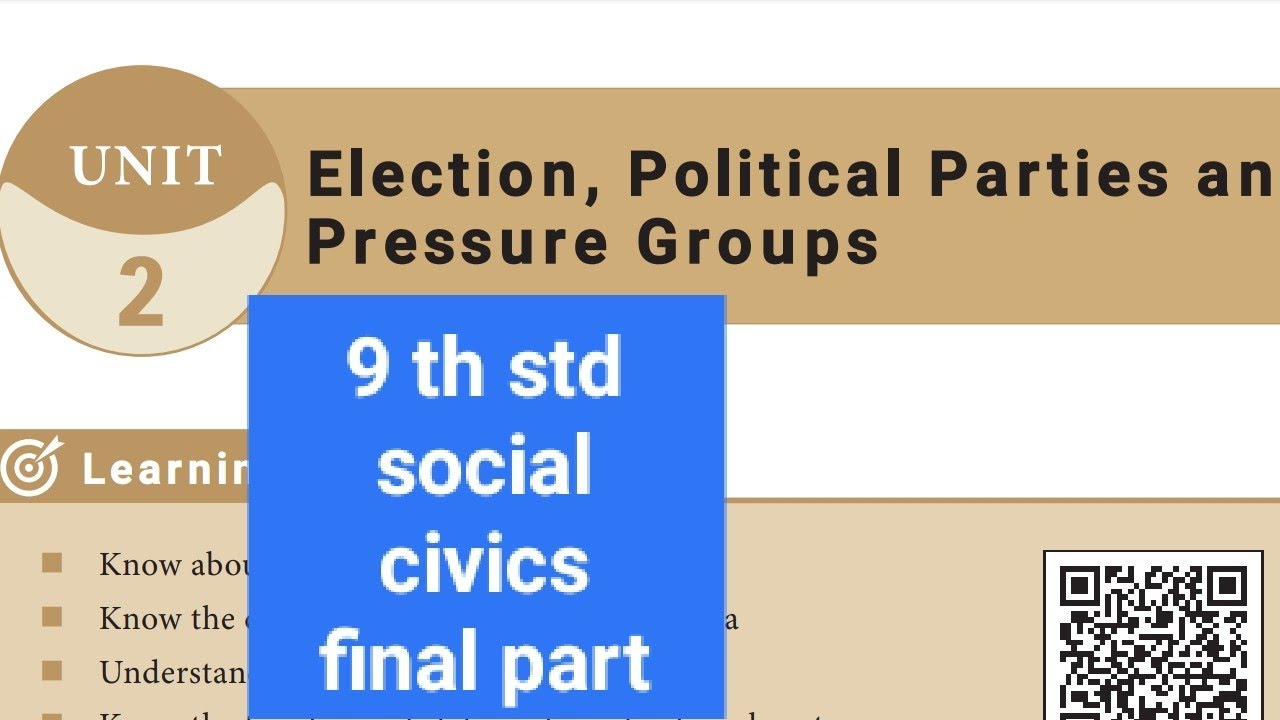 9th std social science civics unit-2 Election, political parties and ...