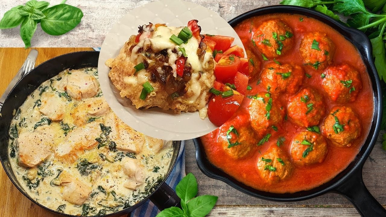 TRZY SZYBKIE I PROSTE OBIADY LOW CARB DLA CAŁEJ RODZINY - YouTube