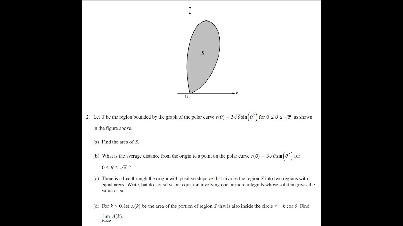 AP Calculus BC FRQ 2019 Problem 2 Solutions - Expand to view problems ...