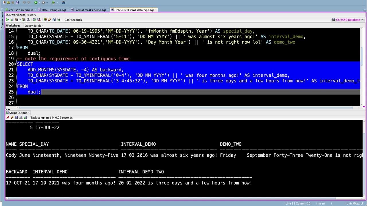 Database Oracle Interval Data Type Youtube