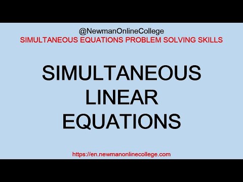 Simultaneous linear equations problem solving skills - YouTube