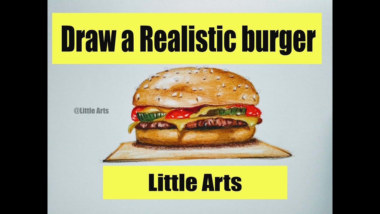 How to sketch a Realistic Burger 🍔 😋. - YouTube
