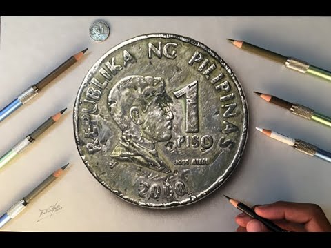 3D Drawing of 1 Piso Coin Ph-How to draw Realistic Art - YouTube