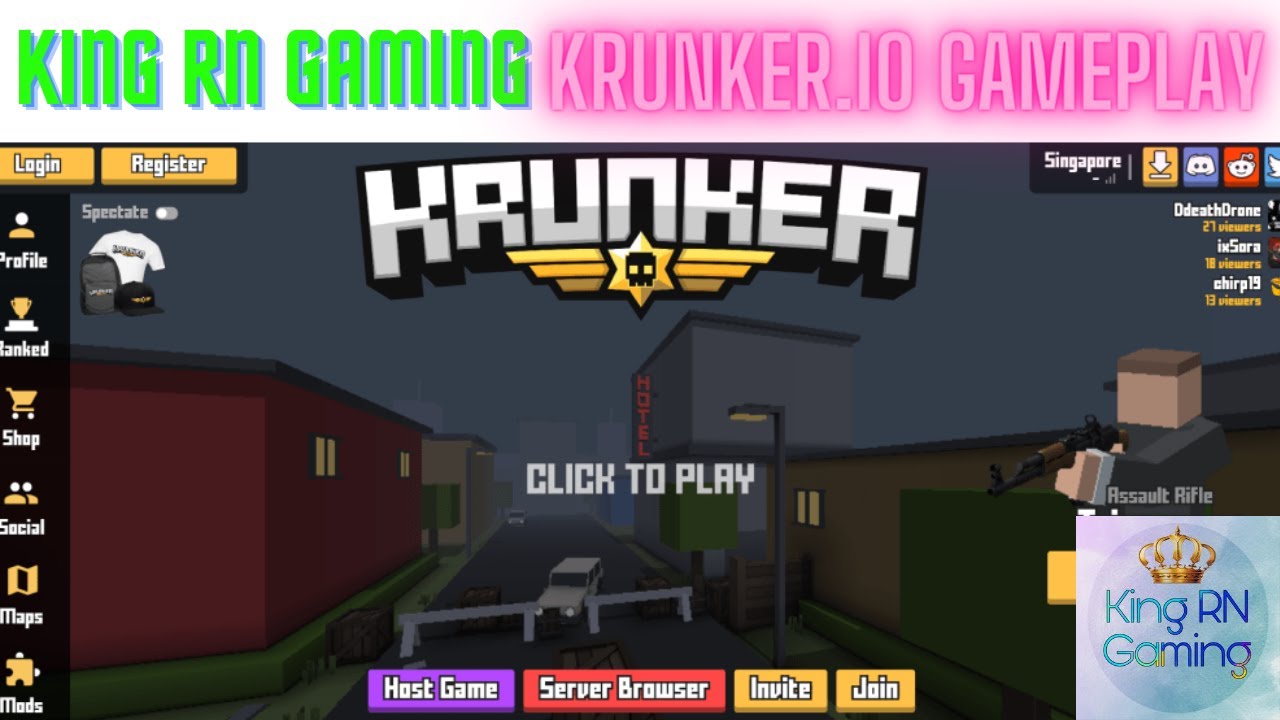Krunker | Krunker.io Gameplay | Noob Plays Krunker.io | King RN Gaming ...
