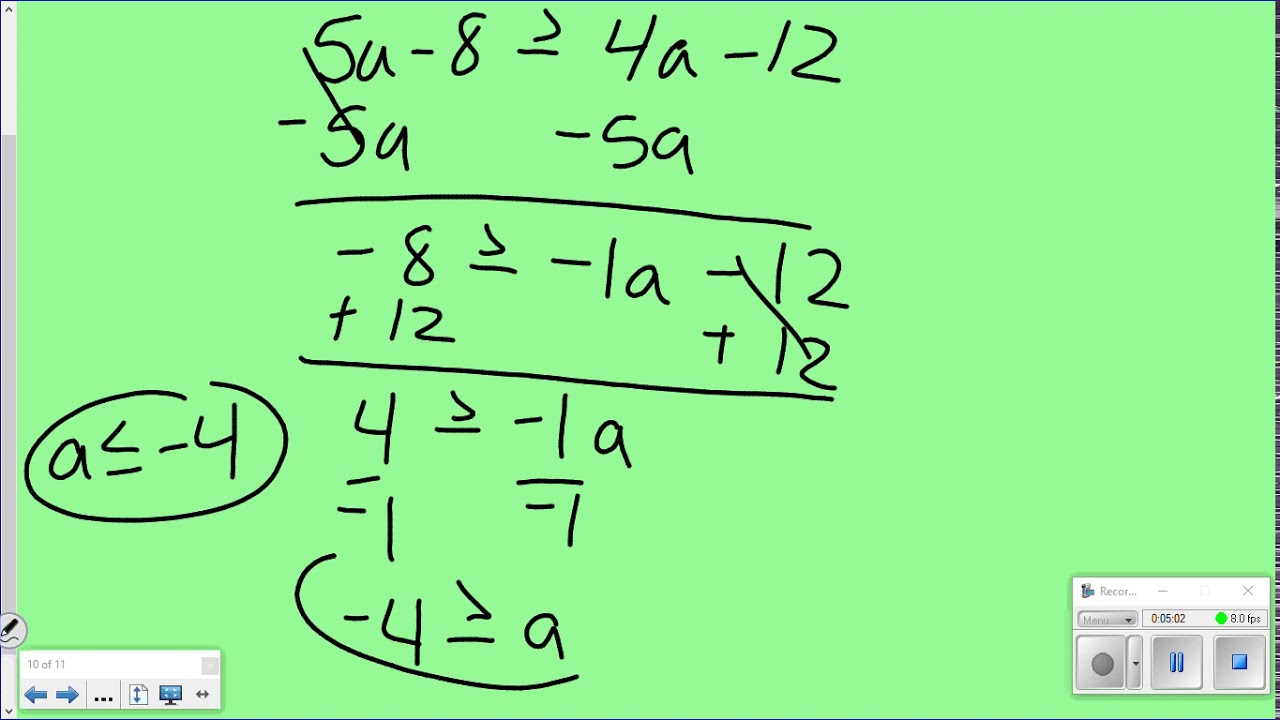 8th Grade: Lesson 8-8 Solving Multi Step Equations and Inequalities ...