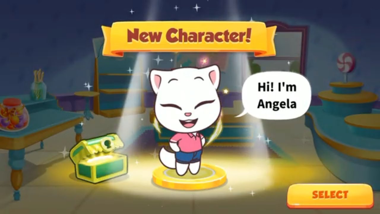 Talking Tom Candy Run Unlocking New Character Angela and Eating Tons of ...