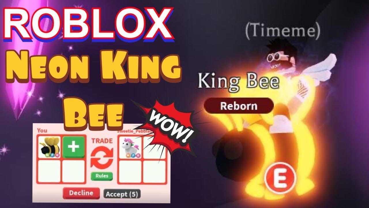 Neon king bee : ROBLOX : Adopt me - YouTube