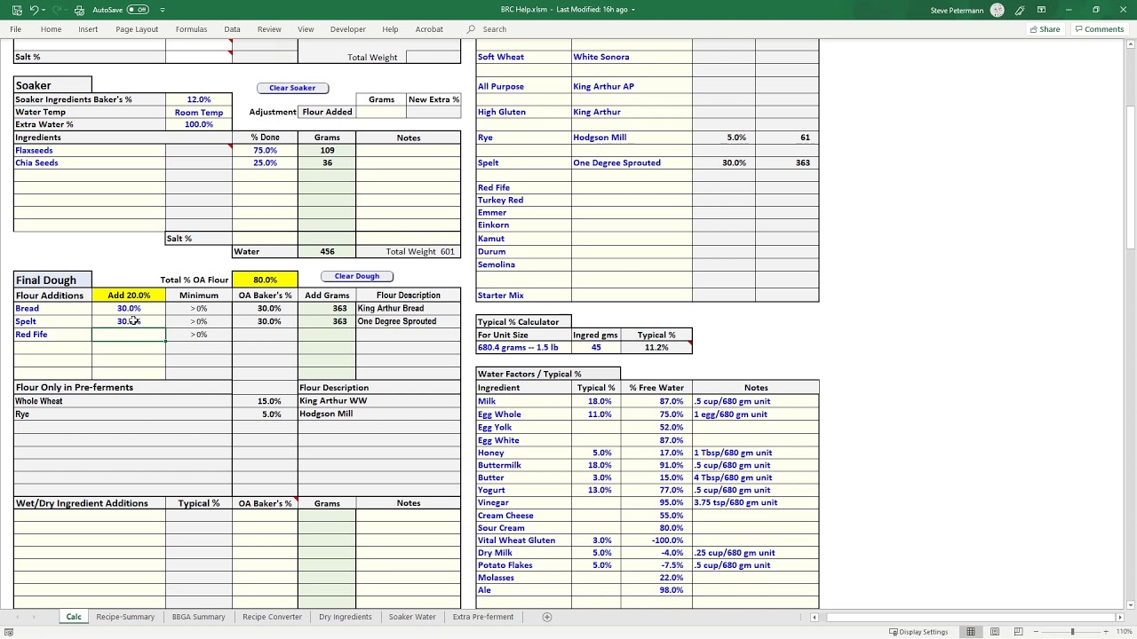 Bread Recipe Calculator Demo/Help - YouTube