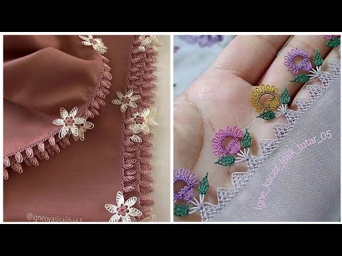 MUHTEŞEM GÜZELLİKTE 💫ÇEYİZLİK İĞNE OYASI MODELLERİ🪡TÜLBENT KENARINA İĞNE OYASI ÖRNEKLERİ