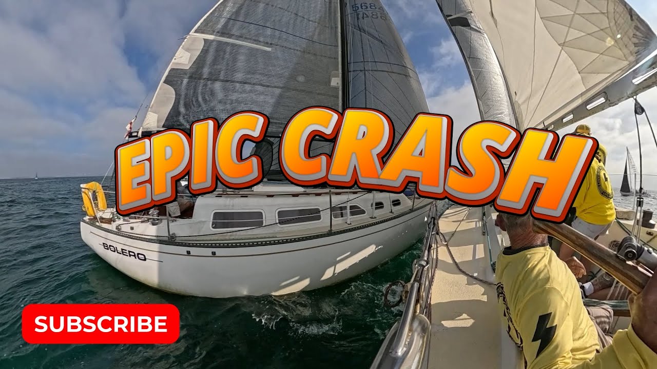 Sailing Crash Caught on GoPro! Livewire vs Bolero | Hot Rum Regatta San ...