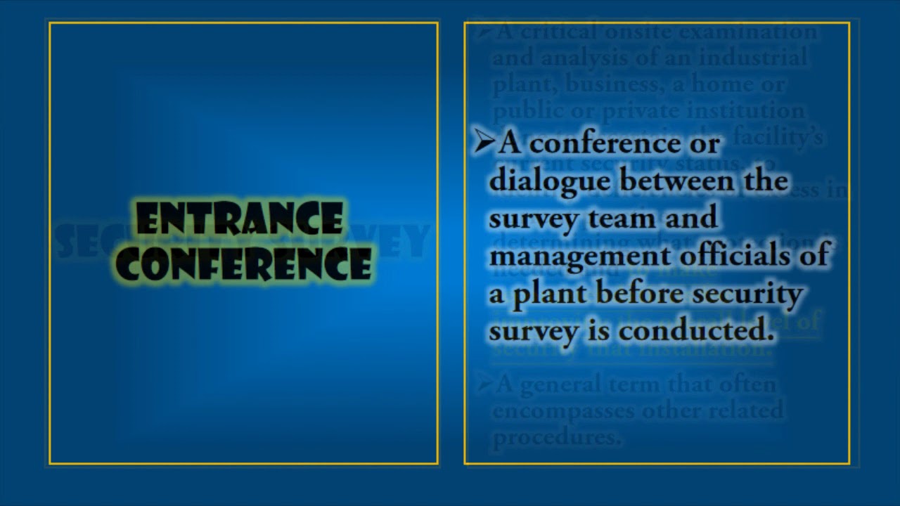 LEAD Chapter 8 Security Survey, Inspection and Security Planning - YouTube