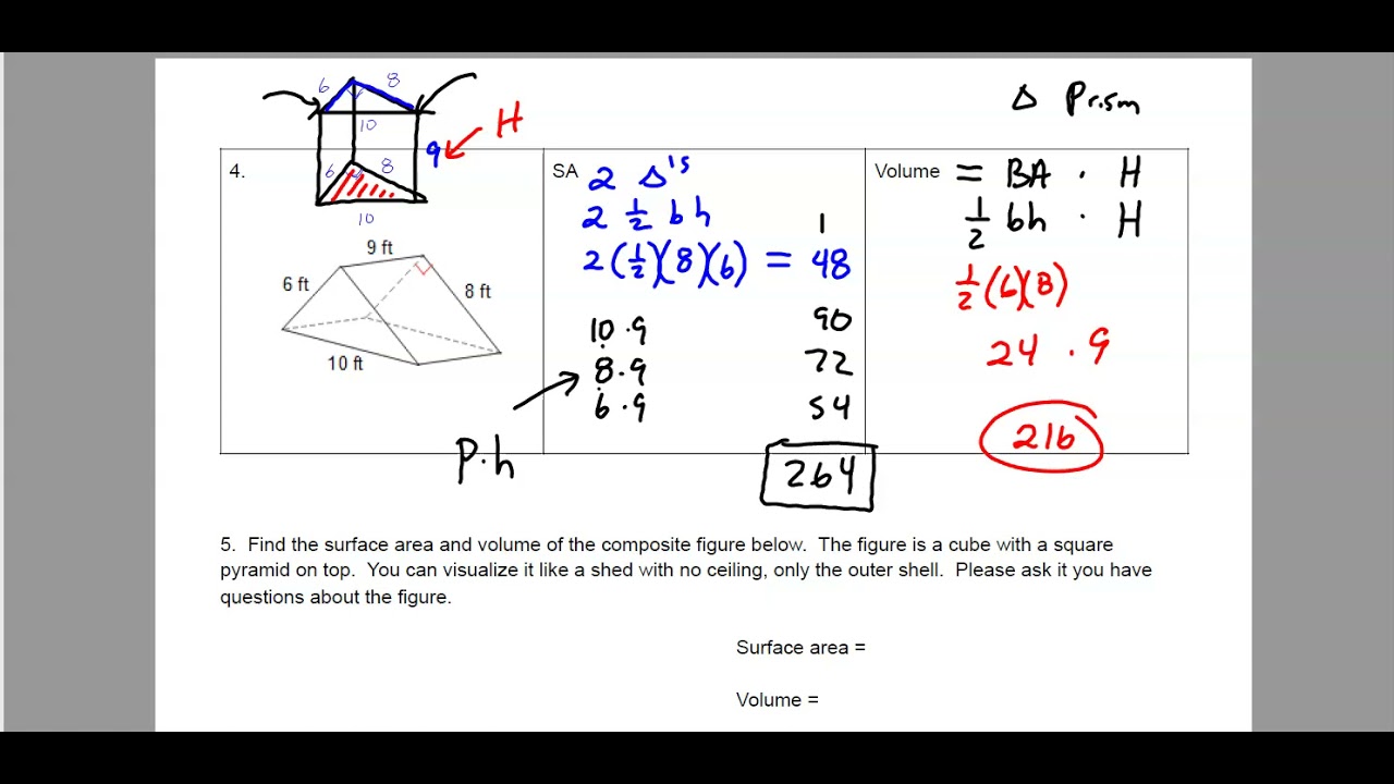 Ch. 10 Geometry Test - Surface Area and Volume - YouTube