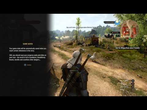 The Witcher 3: Wild Hunt - Game Save Mechanic / Details (Quick Save Warning) Message Sequence PS4
