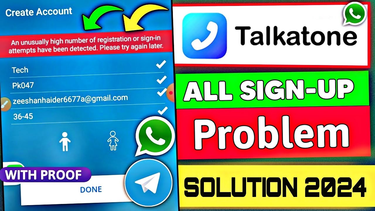 Talkatone Sign up error problem - YouTube