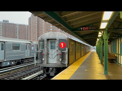 NYCT Subway: South Ferry bound R62 1 train at 125th Street
