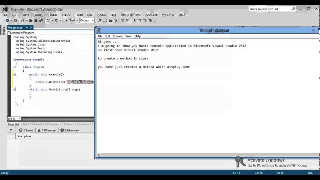 How to write Console Application in C# for beginners - YouTube